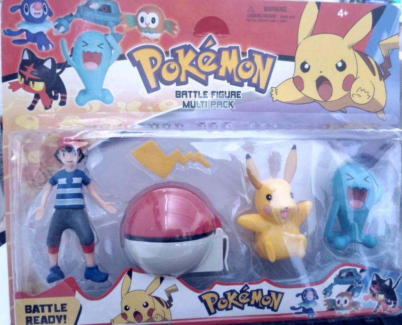 Kit com 3 Bonecos Pokemon e uma Pokebola - Brinquedo - Boneco Pokémon ...