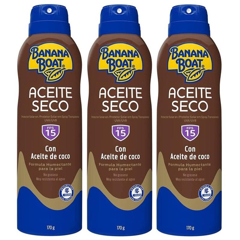Kit com 3 Bronzeador Banana Boat Aerosol Ativa Bronze FPS15 170g - Com ...