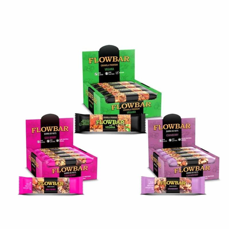 Kit Com 3 Caixas 36 Barrinhas Flowbar Goji+Vegana+Cramberry - Barra de ...