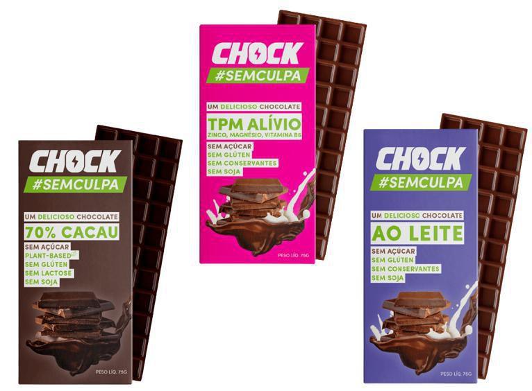 Kit Com 3 Chocolates Chock Sem Culpa - Sem Açucar - 75G - Chocolate ...