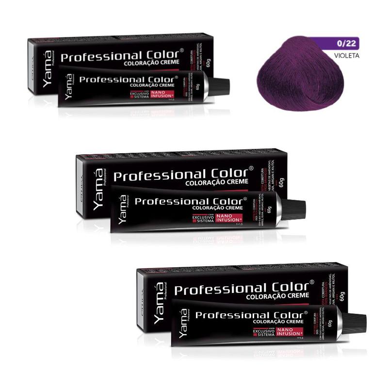 Kit com 3 Colorações Prof Color Nano Infusion Mix Violeta Yamá - Tinta ...