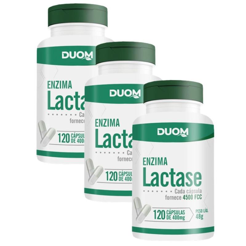 Kit com 3 Enzima Lactase 120 Capsulas 400mg Duom - Lactase - Magazine Luiza