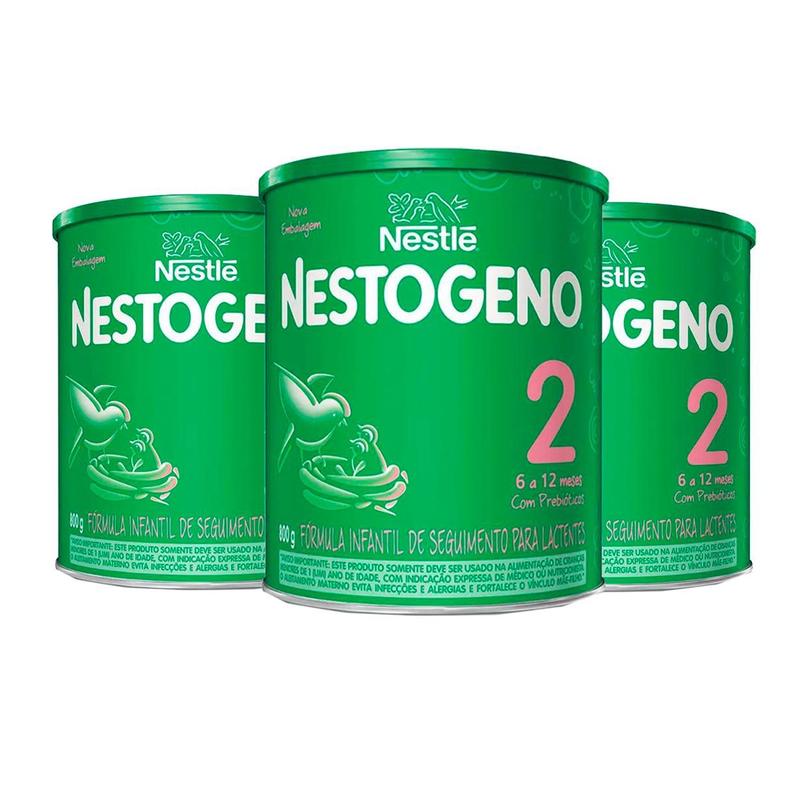 Kit Com 3 Fórmula Infantil Nestogeno 2 De 800g Cada - Nestle - Fórmula ...