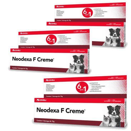 Kit com 3 Neodexa F Creme - Bisnaga 15g - Coveli - Farmácia Pet ...