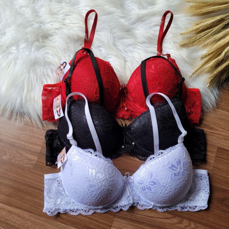 kit com 3 sutiãs de bojo vermelho/Preto/Branco ,atacado - DeFaltz ...
