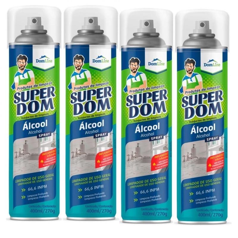 Kit com 4 - Alcool Aerosol Super Dom Above Spray 400ml Autentico ...
