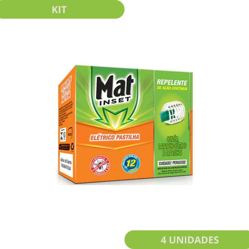 Kit com 4 Aparelhos Elétrico Mat Inset Com Refil Pastilha - Inseticidas ...