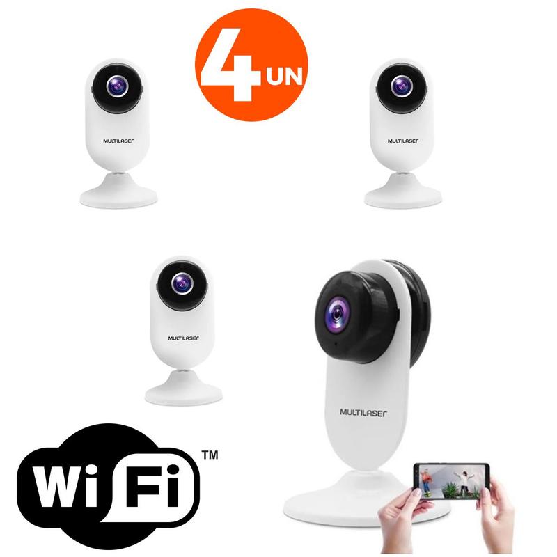 Kit Com 4 Câmeras Wifi Via Aplicativo Multilaser LIV Interna - Câmera ...