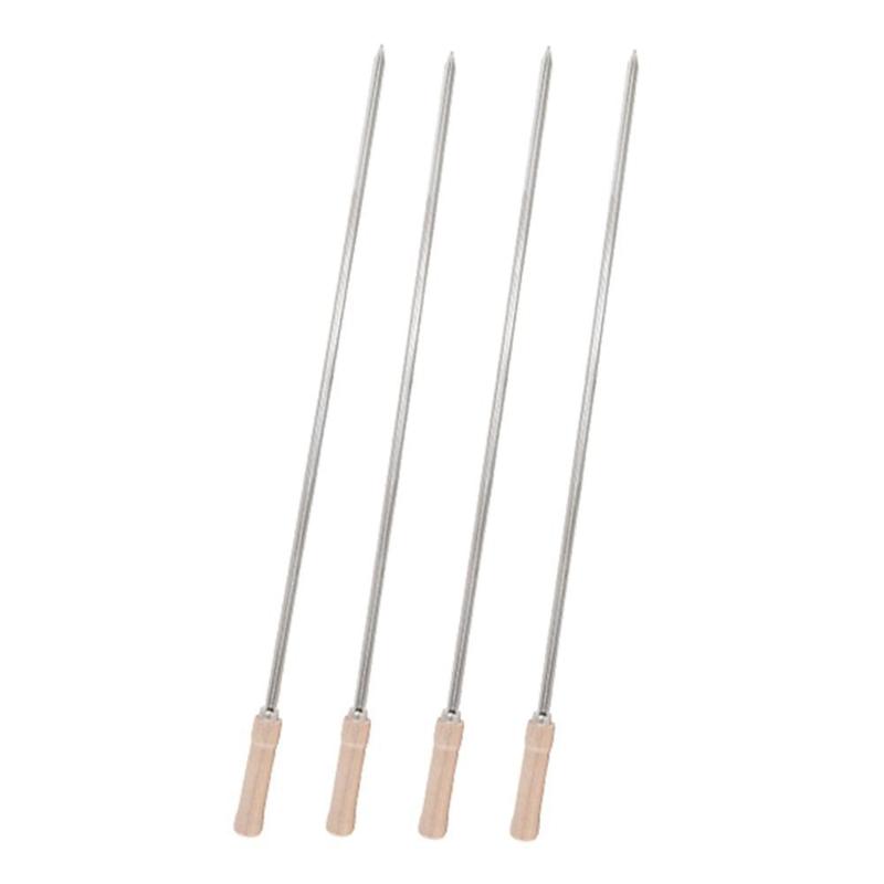 Kit com 4 Espetos Simples para Churrasco 95cm Cabo de Madeira - Mor ...