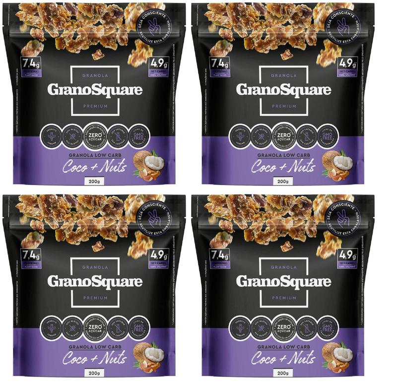 Kit Com 4 Granola Low Carb 200 G Grano Square - Granola - Magazine Luiza