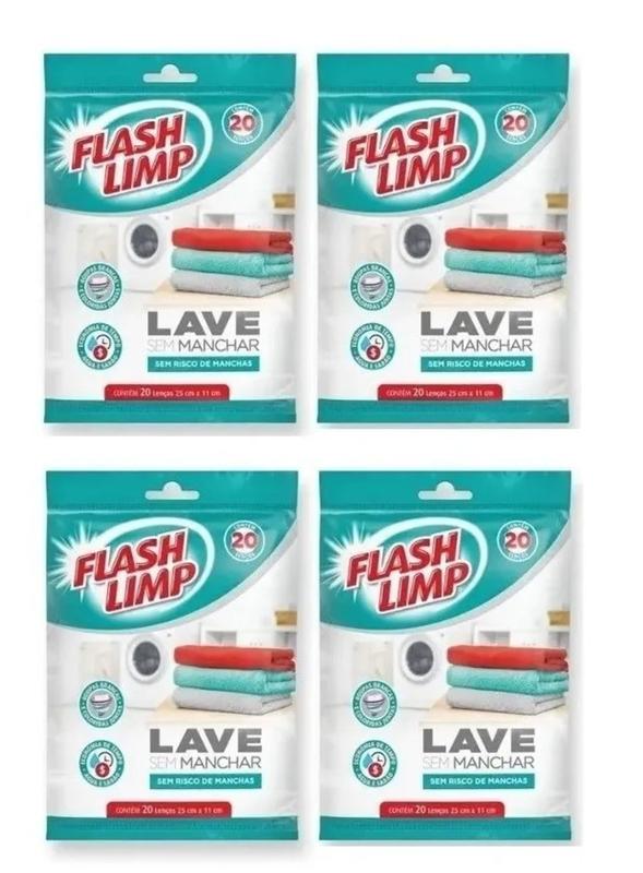 Kit com 4 Lenço Lave Sem Manchar Anti Mancha Flash Limp - Flashlimp ...