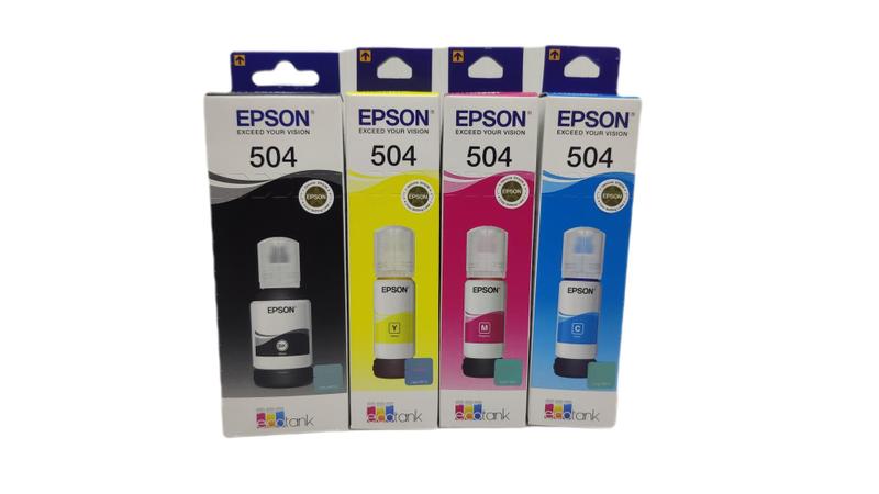 Kit com 4 tintas epson 504 l4150 l4160 l 6161 l6171 l6191 - Refil de ...