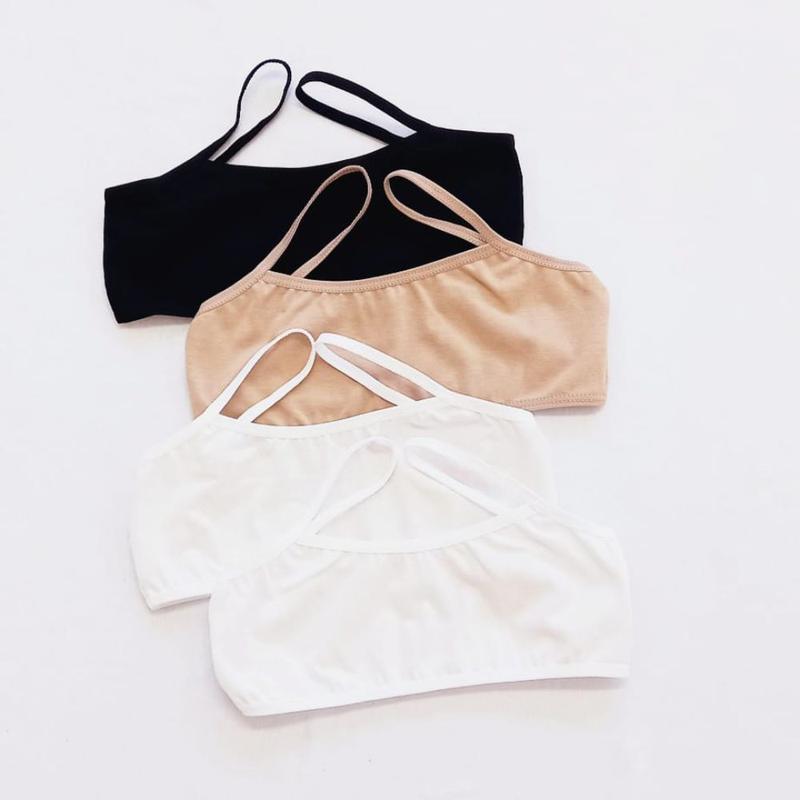 Kit com 4 tops infantil de cotton sutiã sutien escolar colegial menina ...