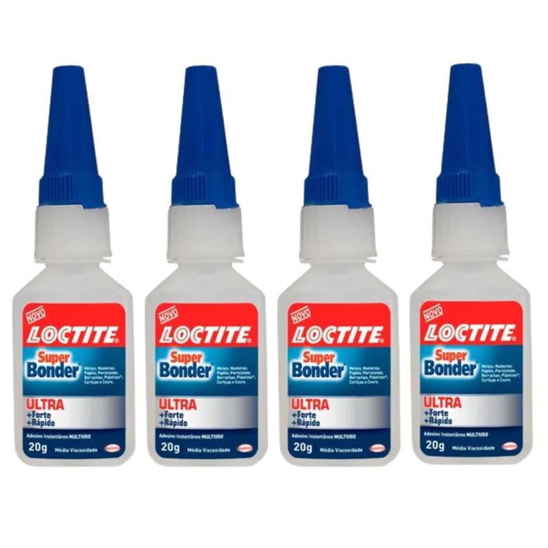 Kit Com 4 Unidades Cola Super Bonder Ultra Forte Loctite - Cola ...