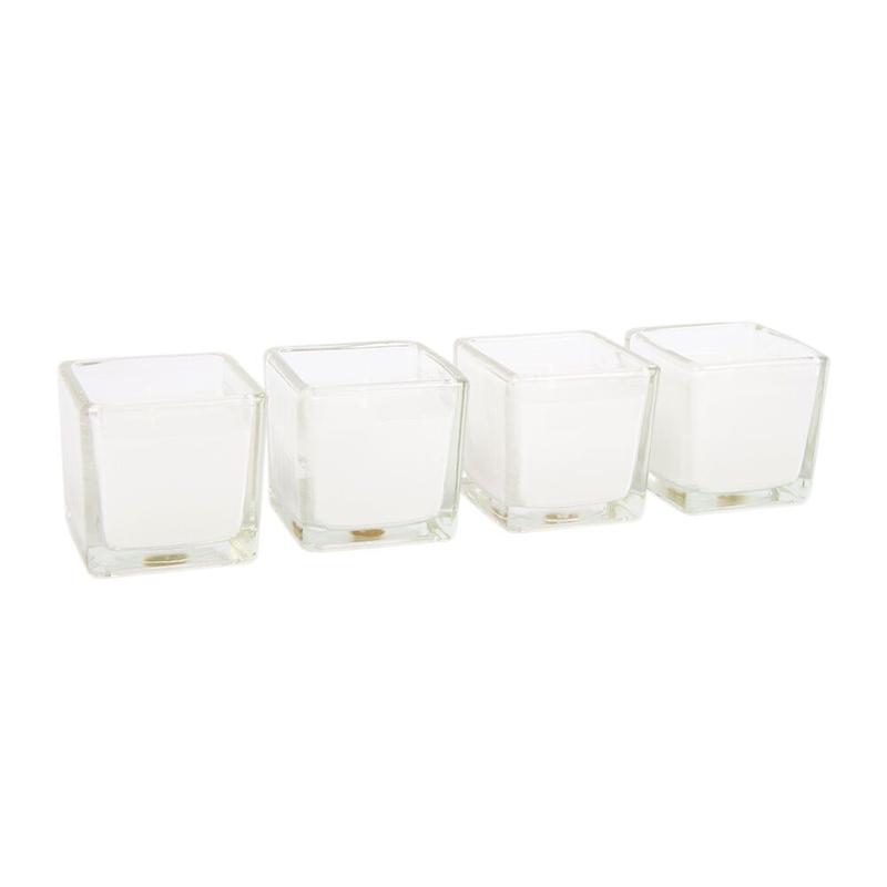 Kit com 4 Velas de Vidro Quadrado 5x5 Diagonal - Velas e Acessórios ...