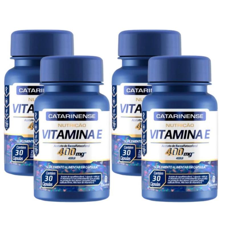 Kit com 4 Vitamina e 30 Capsulas Acetato de Racealfatocoferol 400mg ...