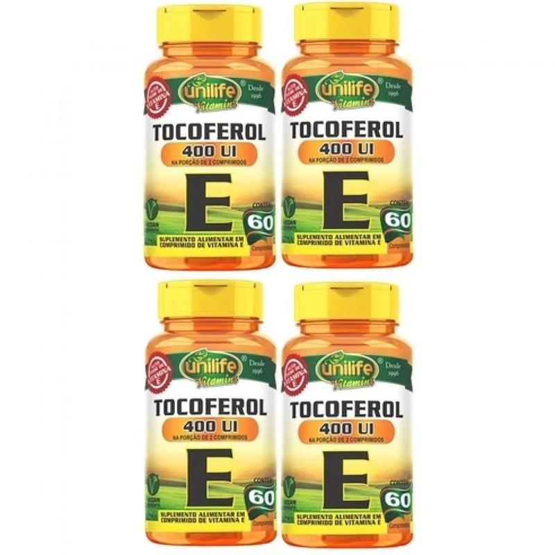 Kit com 4 Vitaminas e Tocoferol 60 Capsulas 400 Ui Unilife - Vitaminas ...