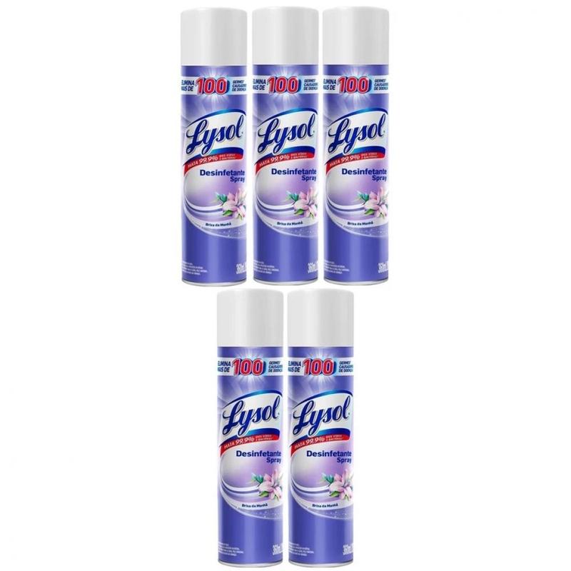 Kit com 5 - Desinfetante Lysol Uso Geral Brisa da Manha 360ml ...