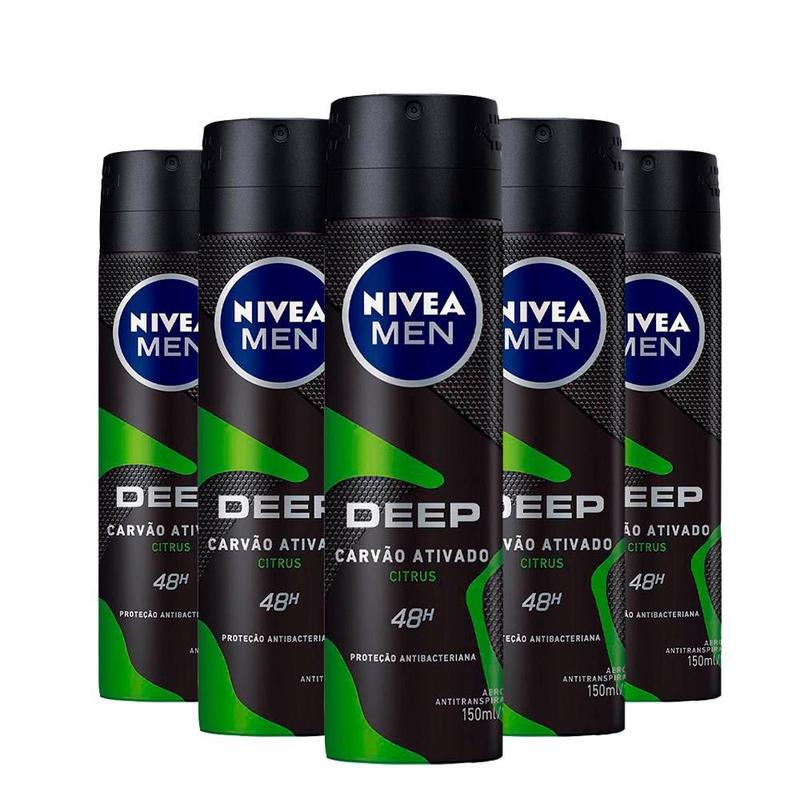Kit Com 5 Desodorante Nivea Masculino Deep Citrus 150Ml - Desodorante - Magazine Luiza
