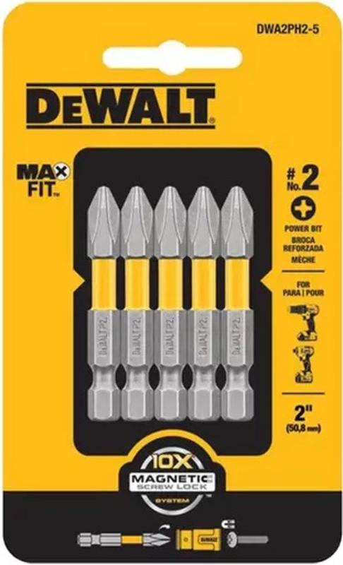 KIT com 5 Ponteiras Philips para Parafusadeira - BIT - Maxfit - DeWalt ...