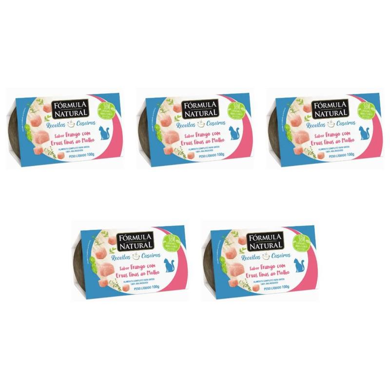 Kit Com 5 Ração Úmida Alimento Fórmula Natural Receita Caseira Para ...