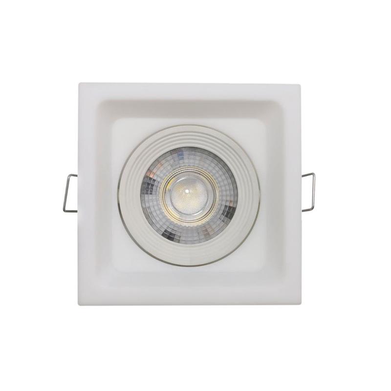 Kit com 5 Spots Led Recuado de Embutir Quadrado 5W 3000K Luz Amarela ...