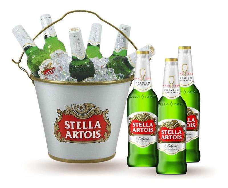 Kit com 6 Long Necks 330 ml Stella + Balde Personalizado - Stella ...