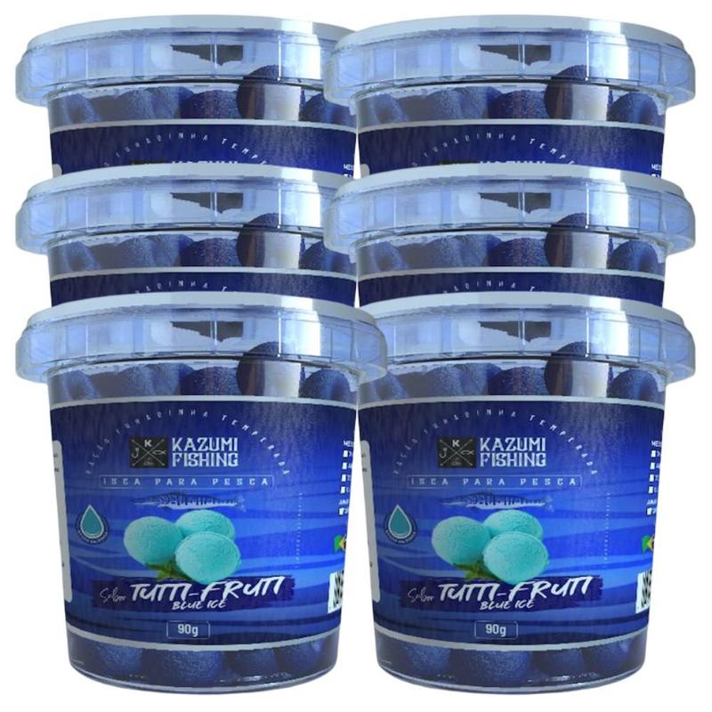 Kit com 6 Ração Furadinha kazumi 90gr Pesca Essência Tutti-Fruit na ...