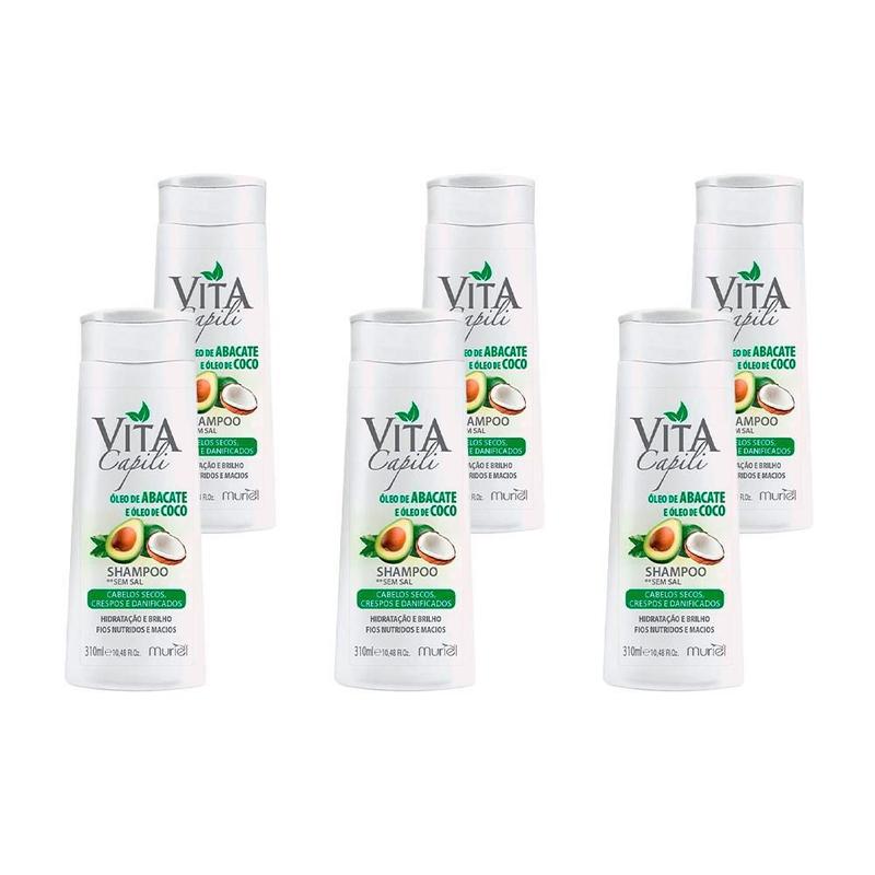 Kit Com 6 Shampoo Vita Capili Muriel Óleo Abacate Coco 310Ml - No Magalu - Magazine Luiza