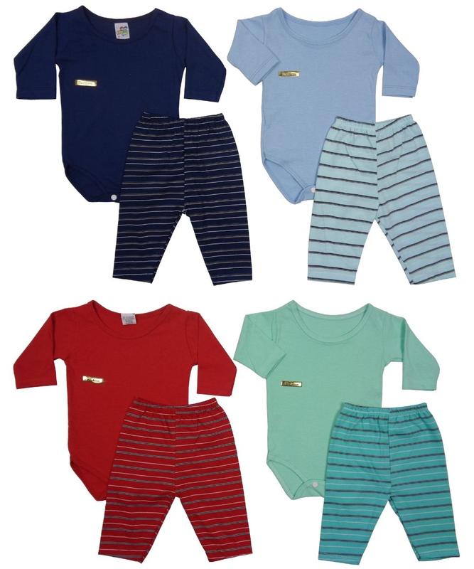 Kit Com 8 Peças Body e Calça Bebê Recém-nascido Menino - Eve Baby ...