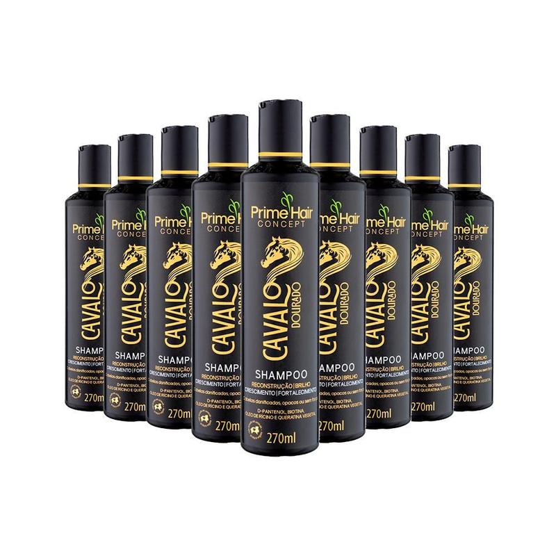 Kit Com 9 Shampoo Prime Hair Cavalo Dourado Biotina 270Ml - Prime Hair ...