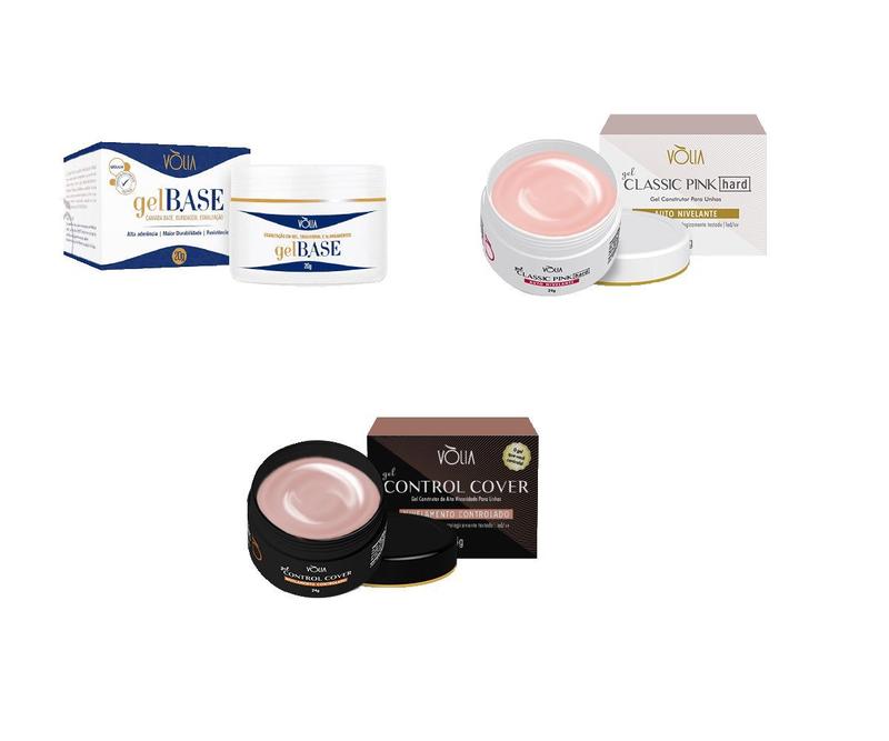 Kit combo 3 gel volia 1 capa base 1 pink hard + 1 a escolher - Gel para ...