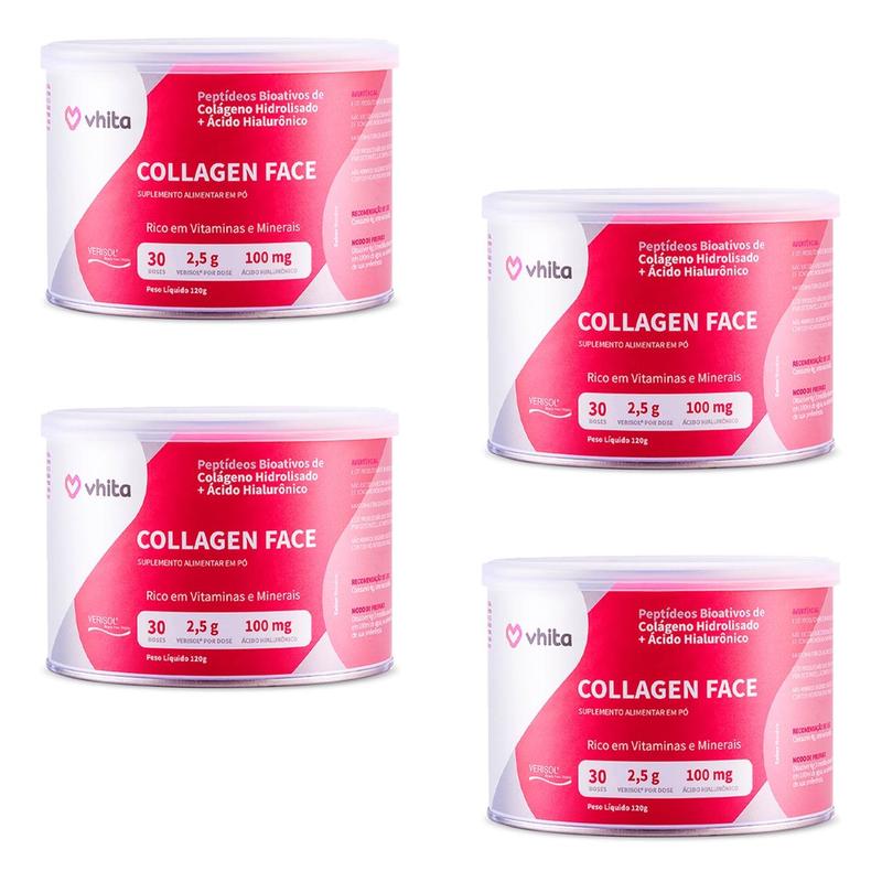Kit / Combo 4 Collagen Face Vhita Colágeno Hidrolisado Verisol com ...