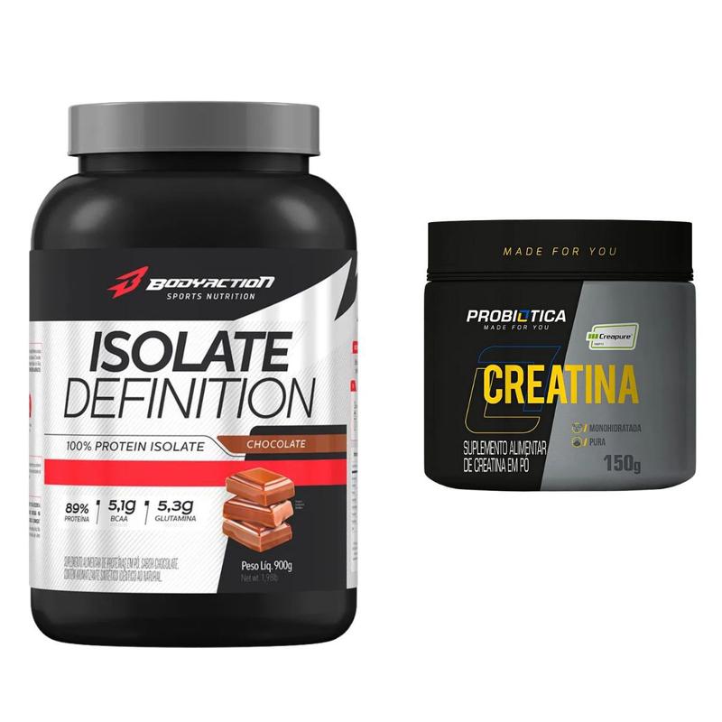 Kit Combo Whey Isolado Bodyaction + Creatina Creapure 150g - Kit de ...