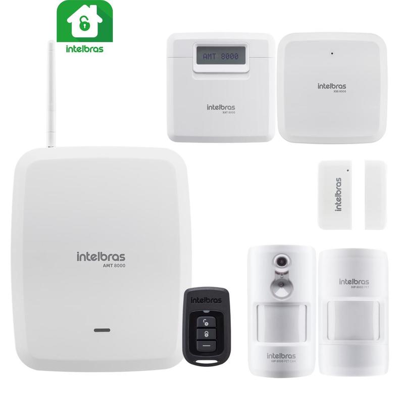 Kit Completo De Alarme Wifi E Sem Fio Amt 8000 Intelbras - Alarme ...