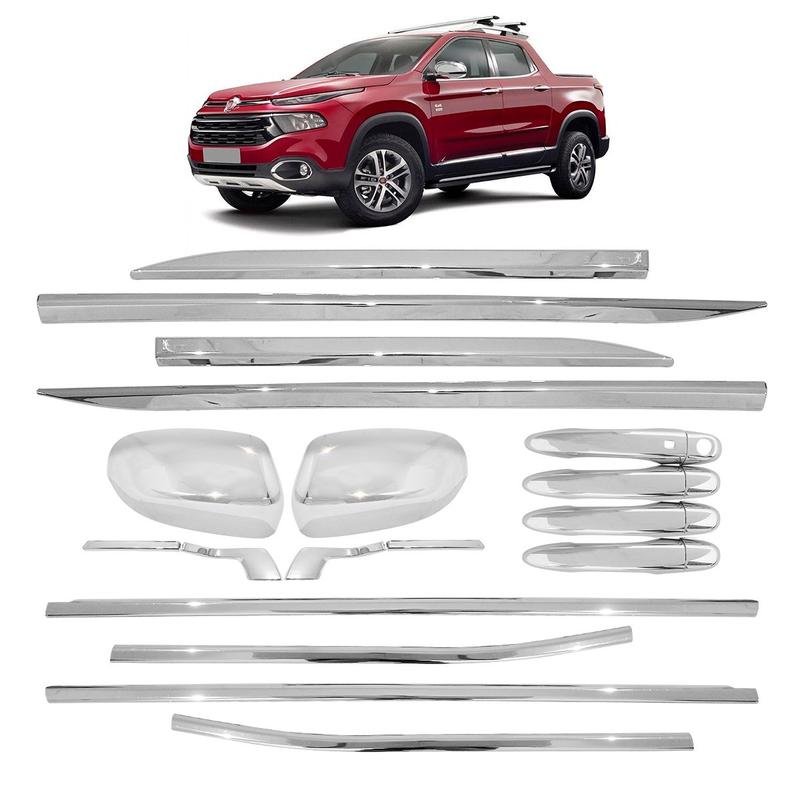 Kit completo de apliques cromados Fiat Toro 2017 a 2022 - Carliza ...