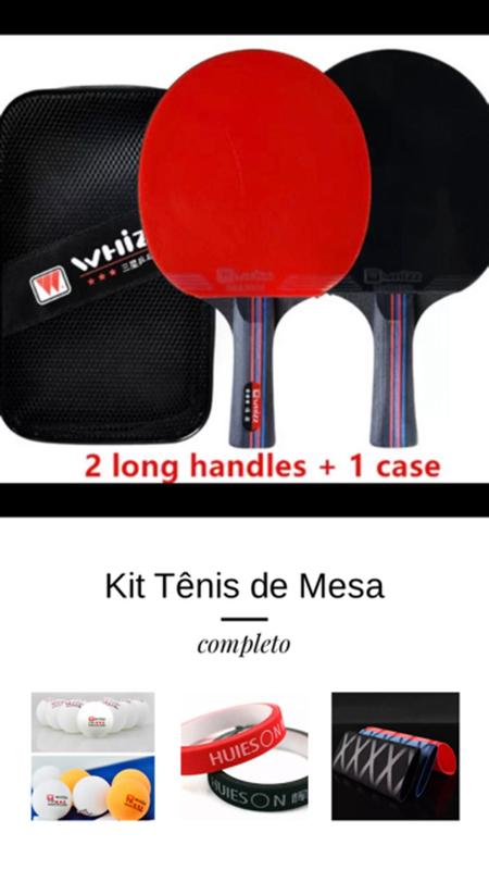 Kit Completo De Tênis De Mesa/ping Pong + 3 Bolas + termorretrátil ...