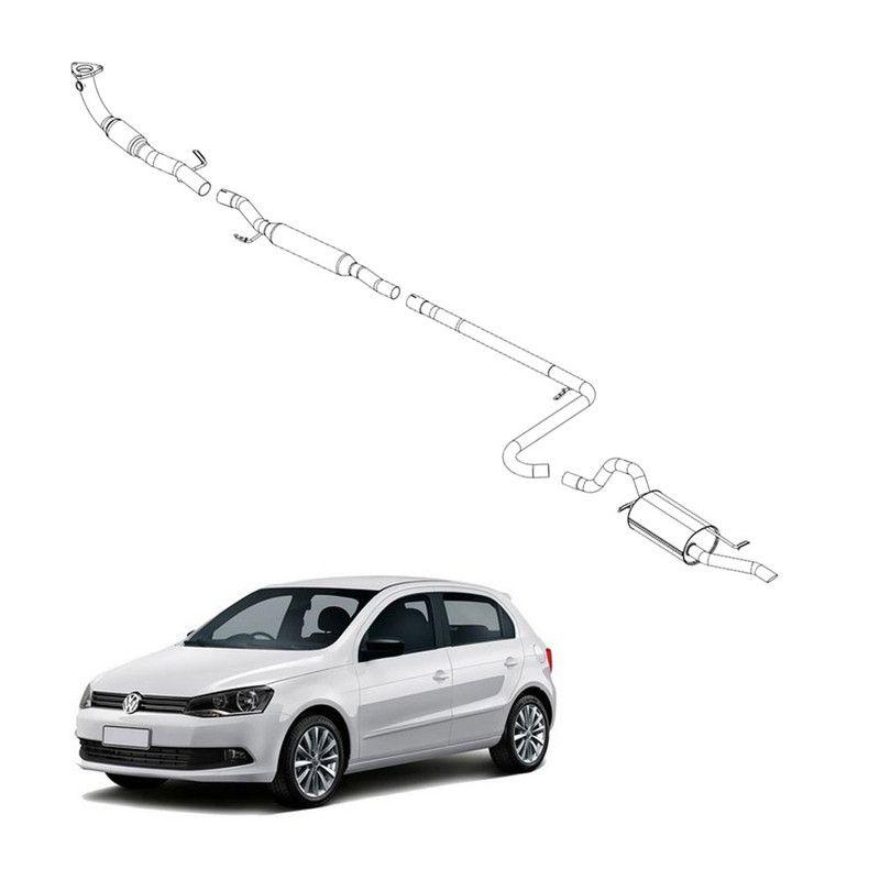 Kit Completo Escapamento Gol 1.0 8V G5 Flex 2012 2013 2014 - Pioneiro - Escapamento de Carro ...