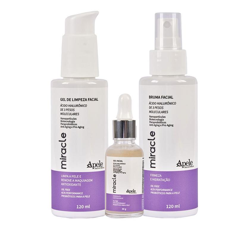 Kit Completo Miracle 3 acidos hialurônicos- APELE - Kit de Tratamento ...