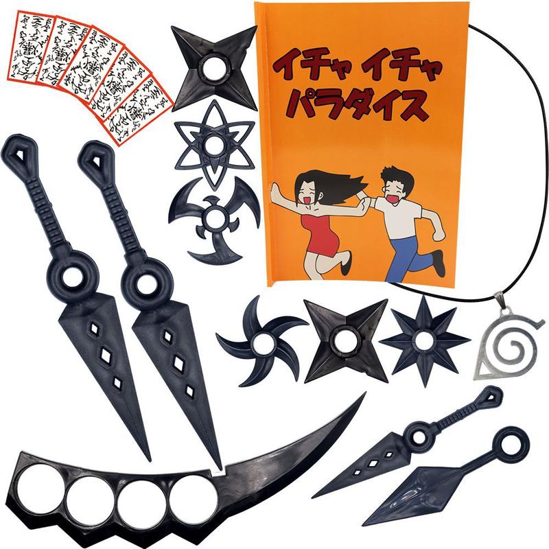 Kit Completo Naruto Caderno Kakashi Colar Shuriquen 5 Kunai - Point ...