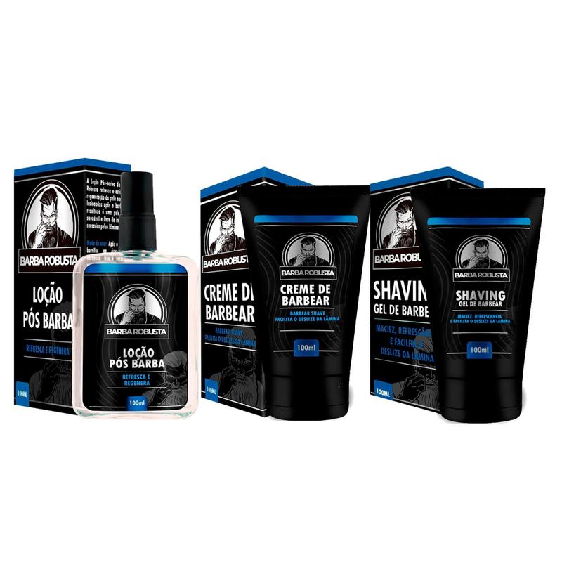 Kit Completo Para Barbear Shaving Gel Creme, Loção Pós Barba - Barba ...