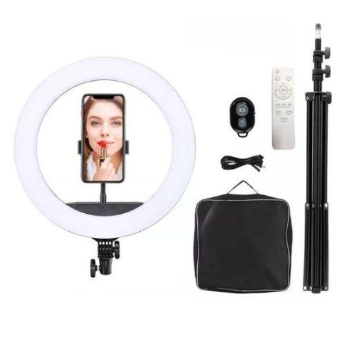 Kit Completo Ring Light Profissional 18 polegadas- 46cm C/ Tripé 2,10M ...