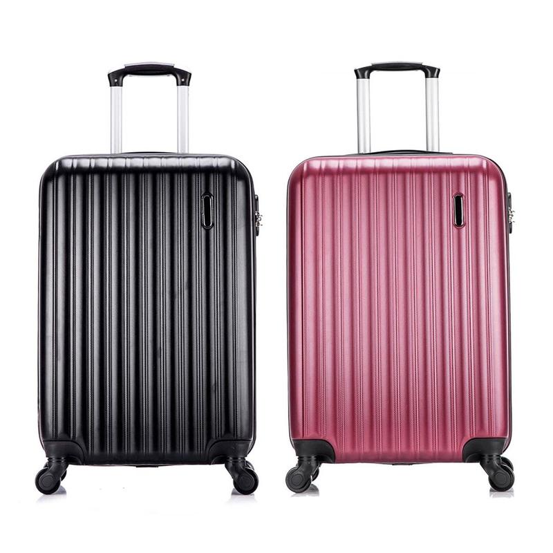 Kit Conjunto 2 Malas De Bordo Viagem Preto E Vermelho - FAZ - Mala de ...