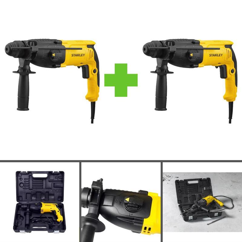 Kit Conjunto 2 Martelete SDS Plus VVR 26mm 800W com Maleta Stanley ...