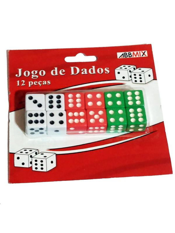 Kit Conjunto De 12 Dados - Jogo Dados 15mm Plástico -Dadinhos Coloridos - N/D - Dados - Magazine ...