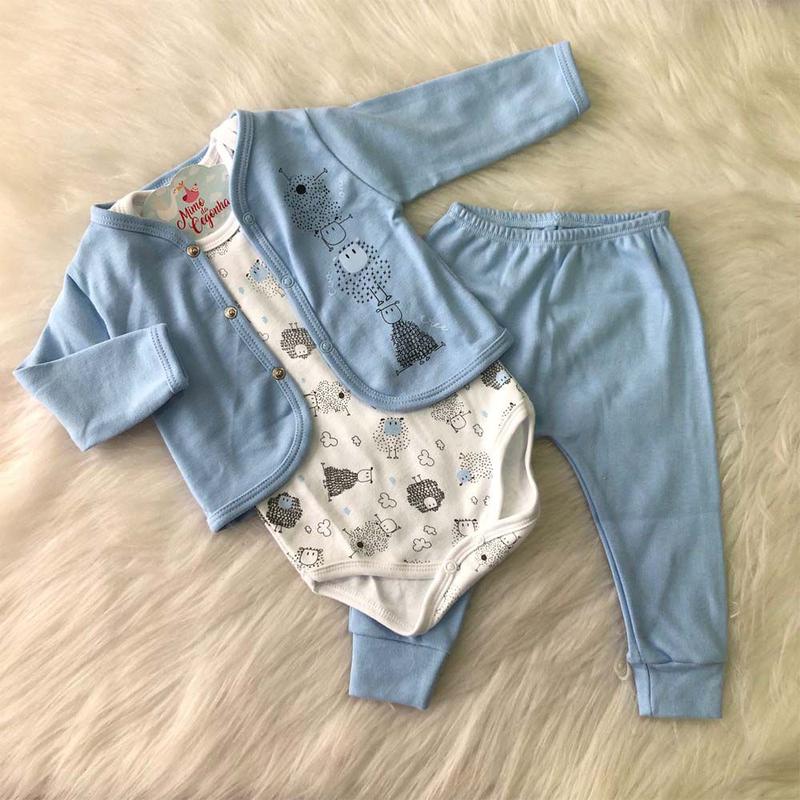 Kit Conjunto Maternidade Bebê 100% Algodão Ovelhinha - Mimo da Cegonha ...