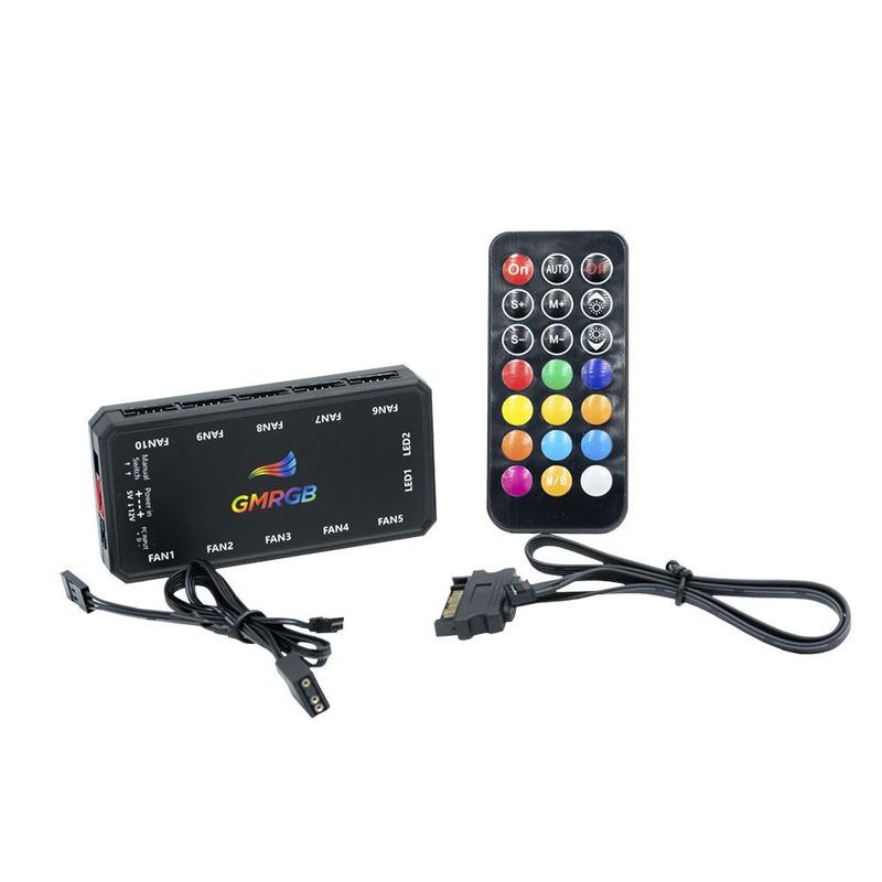 Kit controlador para cooler rgb pc gamer até 10 coolers e 2 fitas led ...