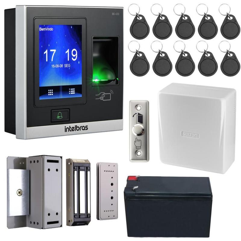 Kit Controle De Acesso Ss 420 Eletroímã Para Vidro Intelbras - Controle ...
