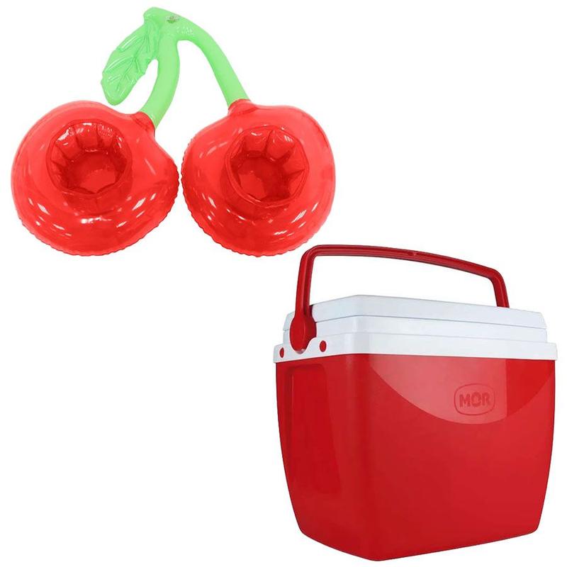 Kit Cooler 18 Litros Mor + 2 Bóias Para Copo E Lata Cereja - Cooler ...