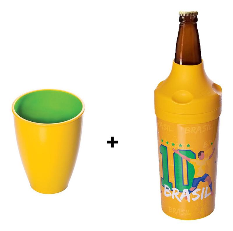 Kit Copa Do Mundo Brasil Porta Garrafa Cerveja E Copo Duo Tema Copa ...